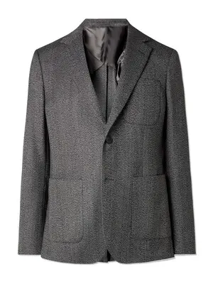 Mr P. Herringbone Virgin Wool Suit Jacket Gray