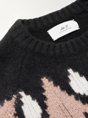 Mr P. Geo Intarsia-knit Wool And Cashmere-blend Sweater