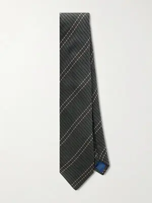 Mr P. 8cm Checked Silk-twill Neck Tie - Green
