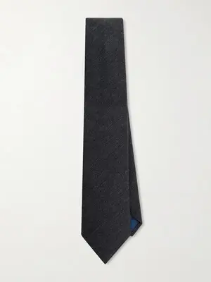 Mr P. Wool And Silk-blend Twill Tie - Gray
