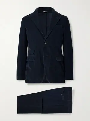 Massimo Alba Sand Cotton-corduroy Suit - Blue
