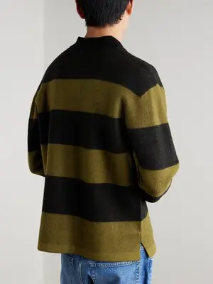 Nn07 Rugby 60017 Striped Wool Polo Shirt - Brown