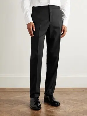 Mr P. Tapered Wool Tuxedo Trousers