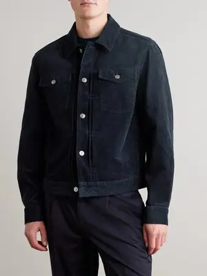 Mr P. Cotton-corduroy Trucker Jacket - Blue