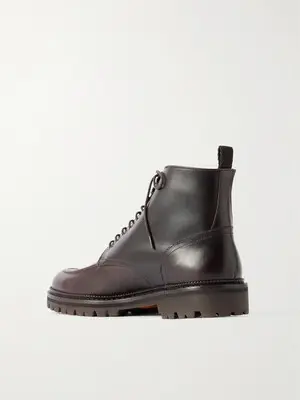 Mr P. Commander Shearling-lined Leather Boots - Brown