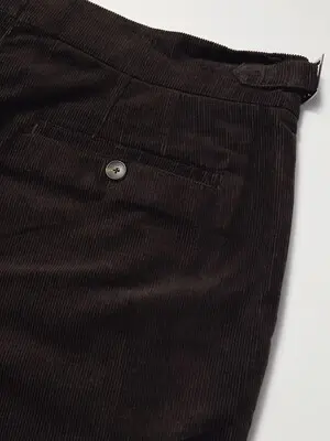 Mr P. Steve Tapered Cotton-corduroy Trousers - Brown