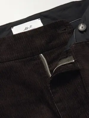 Mr P. Steve Tapered Cotton-corduroy Trousers - Brown