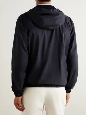 Loro Piana Reversible Storm System® Windmate® And Cashmere Hooded Bomber Jacket - Blue