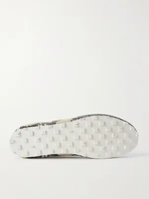 Marni Logo-embroidered Leather Sneakers - Gray