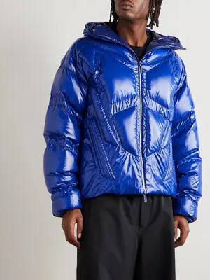 Moncler A$ap Rocky Bahianinha Quilted Glossed-shell Hooded Down Jacket - Blue