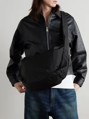 MASTER-PIECE CO Ark Leather-trimmed Nylon Shoulder Bag - Black