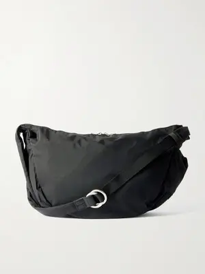 MASTER-PIECE CO Ark Leather-trimmed Nylon Shoulder Bag - Black