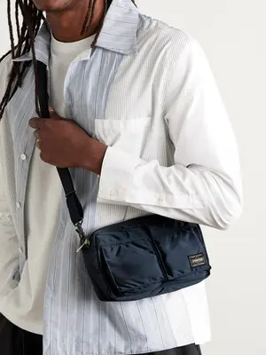 PORTER-YOSHIDA & CO Tanker Sling Nylon-twill Messenger Bag - Blue