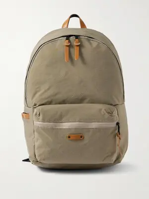 MASTER-PIECE CO Root Leather-trimmed Backpack - Brown