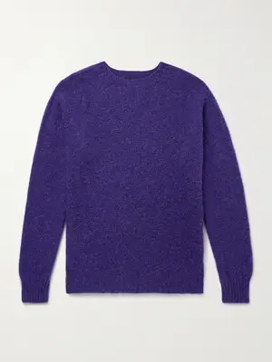 DRAKE'S Brushed-wool Crew-neck Sweater