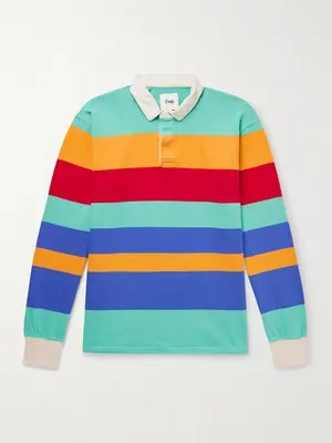 DRAKE'S Striped Cotton-jersey Polo Shirt - Multi