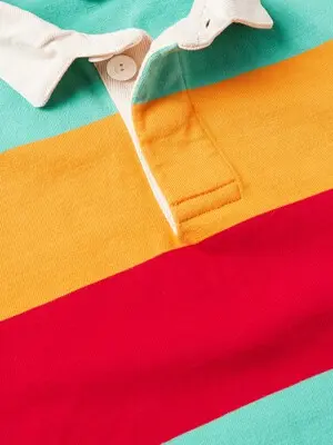 DRAKE'S Striped Cotton-jersey Polo Shirt - Multi