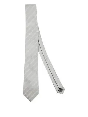ERRICO FORMICOLA Diagonal-stripe Silk Neck Tie - Grey
