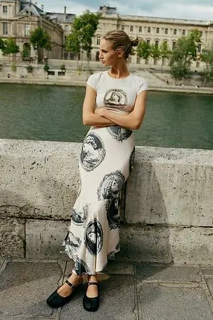 Maeve Bias-cut Satin Midi Skirt