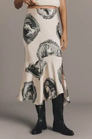 Maeve Bias-cut Satin Midi Skirt