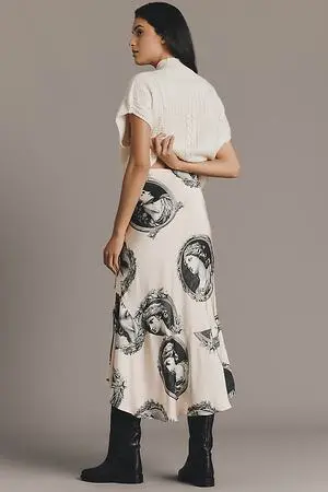 Maeve Bias-cut Satin Midi Skirt