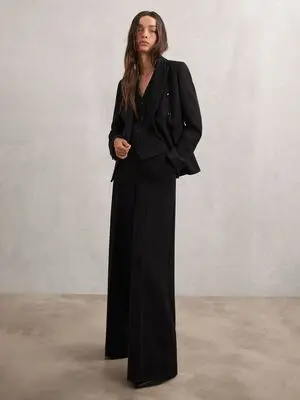 REISS Double-breasted Suit Blazer - Black