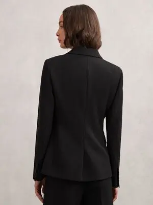 REISS Double-breasted Suit Blazer - Black
