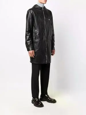 Prada Zip-fastening Leather Coat