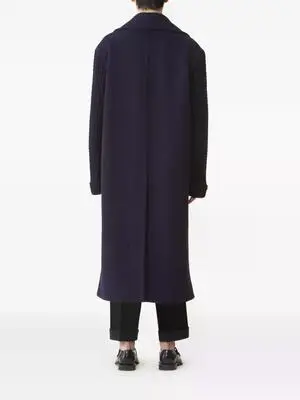 LANVIN Virgin Wool Double-breasted Coat - Blue