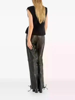 ROTATE BY BIRGER CHRISTENSEN Laced Leather Trousers
