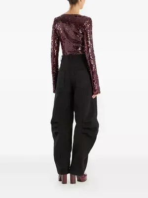 ROTATE BY BIRGER CHRISTENSEN Sequin-embellishment V-neck Top
