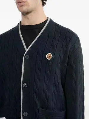 AAPE BY *A BATHING APE Logo-embroidered Cardigan - Blue