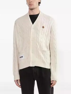 AAPE BY *A BATHING APE Logo-embroidered Cardigan - Neutrals
