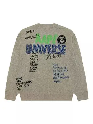 AAPE BY *A BATHING APE® Graphic Print Crew-neck Sweater