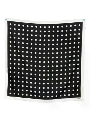 Valentino Garavani Polka Dots Silk Scarf - Black