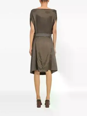 MAISON MARGIELA Virgin Wool Off-shoulder Dress - Grey