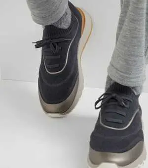 Brunello Cucinelli Technical Cotton Running Sneakers