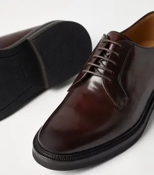 Brunello Cucinelli Aged Calfskin Derby Shoes