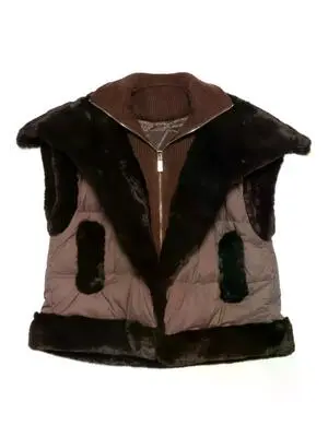 Max & Moi Fur-trimmed Quilted Gilet