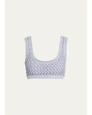 DIOTIMA Lady Embellished Knit Bralette - Cloud