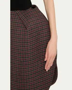 Marc Jacobs Check Wool Circular Skirt