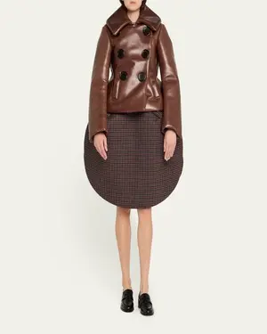 Marc Jacobs Check Wool Circular Skirt
