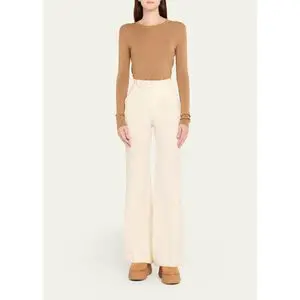 Chloé Nama Suede Shearling-lined Platform Clogs - Sharp Brown