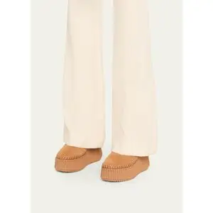 Chloé Nama Suede Shearling-lined Platform Clogs - Sharp Brown