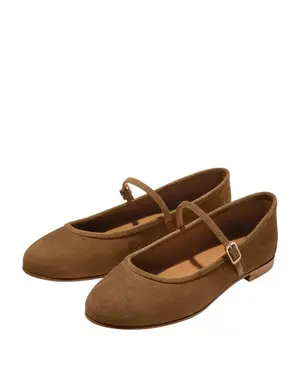 MARGAUX LONNBERG The Demi Jane Flats - Cedar Suede