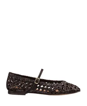 MARGAUX LONNBERG The Woven Demi Jane Flats - Espresso Leather