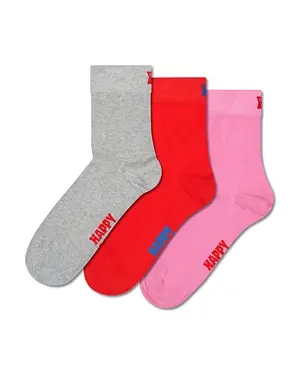 Happy Socks Solid Half Crew Socks, Pack Of 3