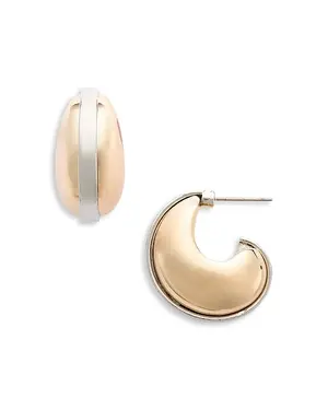 Aqua Open Hoop Earrings - Gold