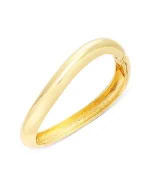 Aqua Wavy Bangle Bracelet - Gold