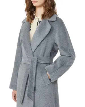 Max Mara Belted Tempera Coat - Medium Grey